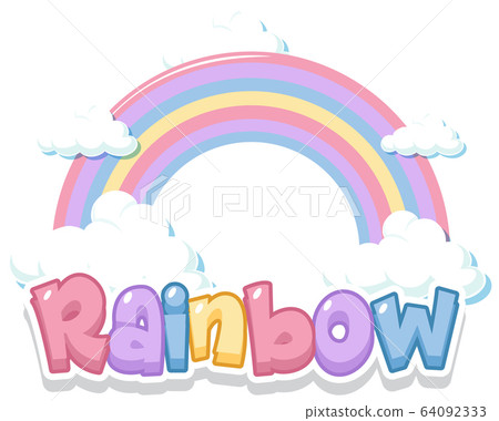Font design for word rainbow with rainbow in the - Stock Illustration ...