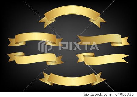 set of Golden Ribbon - Stock Illustration [64093336] - PIXTA