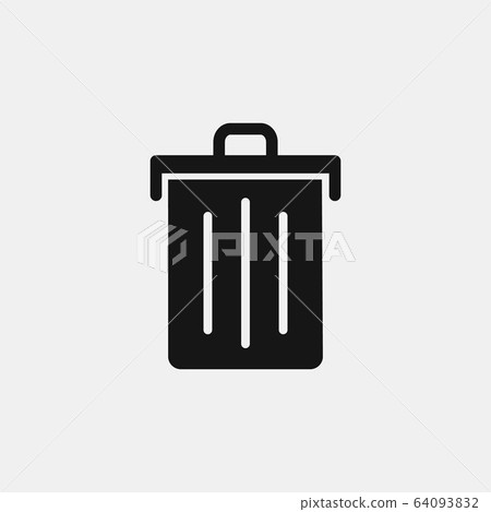 Trash icon logo design. simple flat vector - Stock Illustration ...