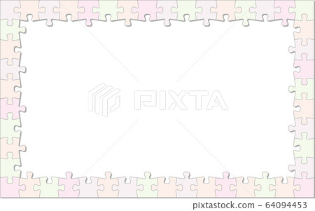 Jigsaw puzzle style frame frame rectangle - Stock Illustration ...
