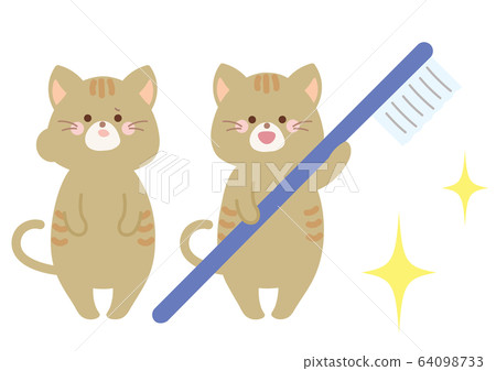 Illustration set of caries cat and cat with... - Stock Illustration ...