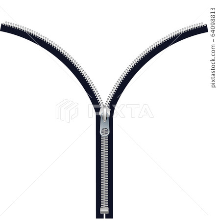 Unzip zipper or fastener. Isolated on white... - Stock Illustration ...