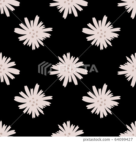 Geometric daisy pattern in doodle style on... - Stock Illustration ...