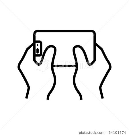 to play on phone icon vector outline illustration - Stock Illustration ...