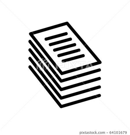 a stack of documents icon vector outline... - Stock Illustration ...