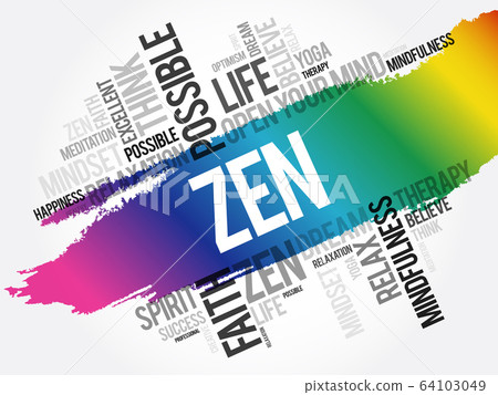 Zen word cloud collage-插圖素材 [64103049] - PIXTA圖庫
