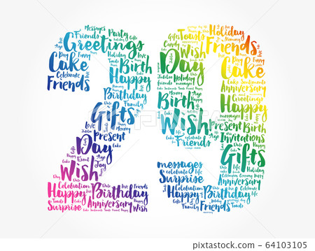 Happy 29th birthday word cloud - Stock Illustration [64103105] - PIXTA