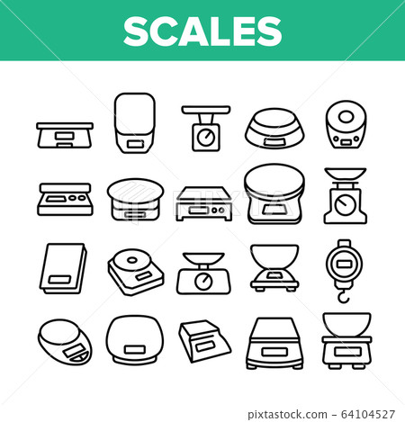 Scales Measuring Tool Collection Icons Set Vector - Stock Illustration ...