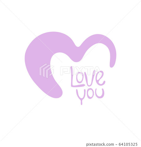 Open purple heart with text inside. Vector - Stock Illustration ...