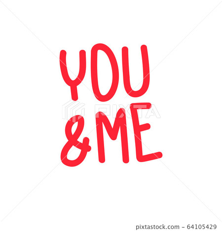You and me red colored logo. Vector illustration. - Stock Illustration ...