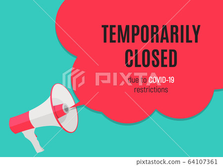 Information warning temporarily closed sign of - Stock Illustration ...