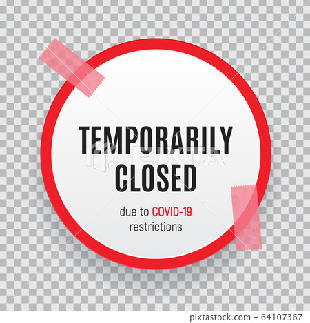 Information warning temporarily closed sign of - Stock Illustration ...