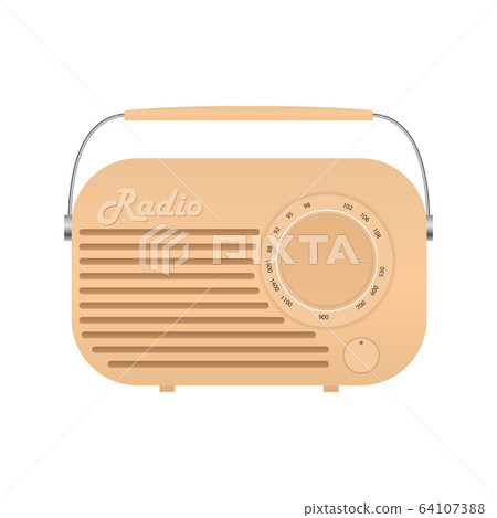 Old Radio Tuner Icon Vector Illustration - Stock Illustration [64107388 ...