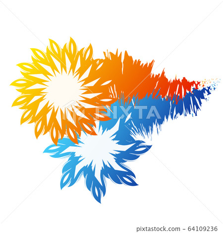 Air conditioning snowflake and sun design - Stock Illustration ...
