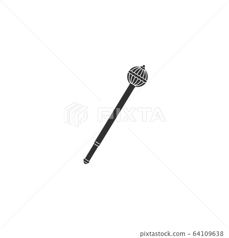 Medieval mace Club Silhouette Icon. Ancient... - Stock Illustration ...