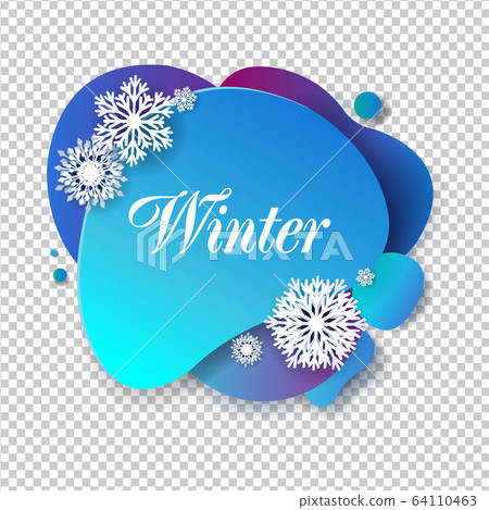 Winter Blue Speech Bubble Isolated With - Stock Illustration [64110463 ...