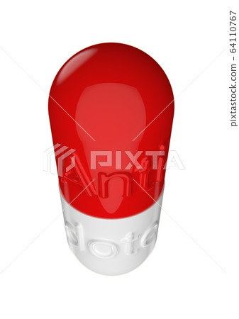 Red and white capsule with the inscription - Stock Illustration ...