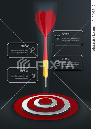 Modern vertical infographic with target, dart and - Stock Illustration ...