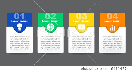 Colourful modern infographic with 4 text boxes on - Stock Illustration ...