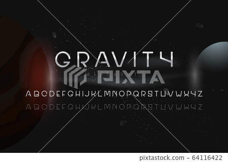 Sci-fi outer space theme alphabet font set - Stock Illustration ...