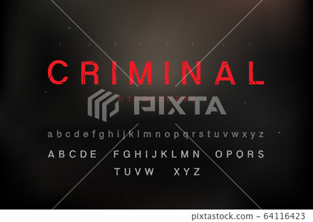Scratched criminal theme alphabet font set - Stock Illustration ...