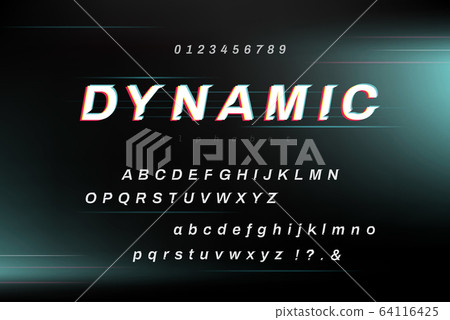 High speed dynamic alphabet font set - Stock Illustration [64116425 ...