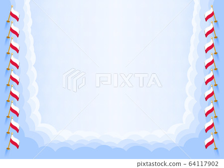 Horizontal frame and border with Poland flag - Stock Illustration ...