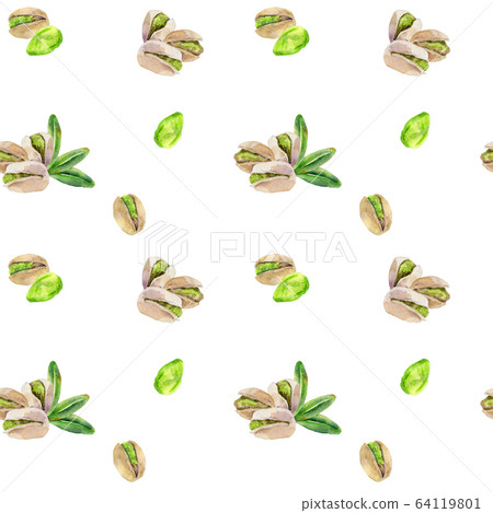Pistachio seamless pattern - Stock Illustration [64119801] - PIXTA