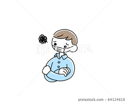 Illustration male troubled anxiety mask... - Stock Illustration ...