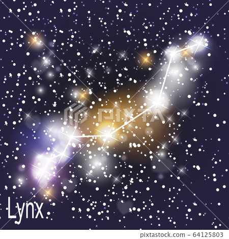 Lynx Constellation with Beautiful Bright Stars on-插圖素材 [64125803] - PIXTA圖庫