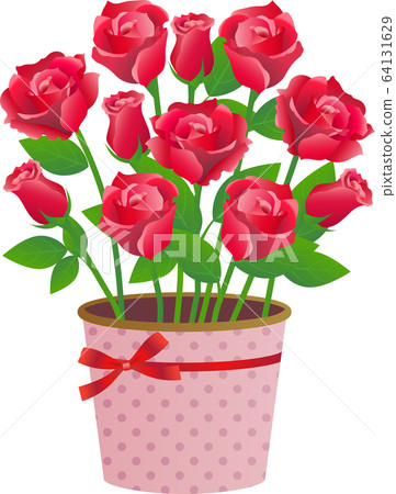 Rose, potted plant, rose, flower, plant,... - Stock Illustration ...