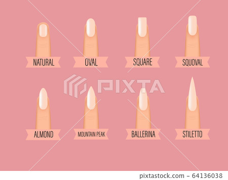 Nail shape icons.-插圖素材 [64136038] - PIXTA圖庫