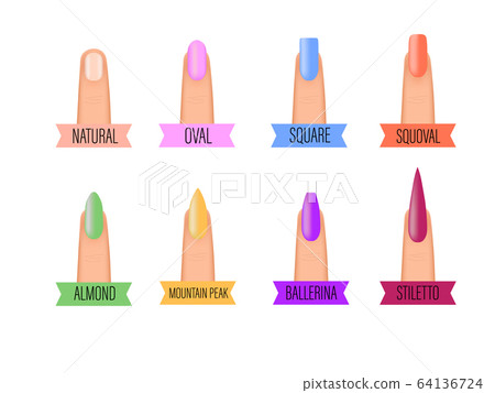 Nail shape icons. - Stock Illustration [64136724] - PIXTA