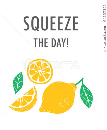card with lemon isolated on white background - Stock Illustration ...