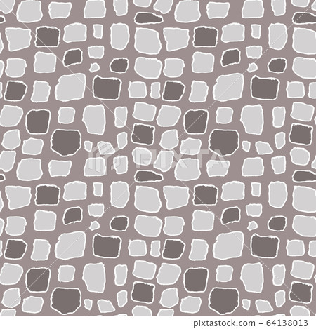 Stones handdrawn seamless gray pattern. Vector... - Stock Illustration ...