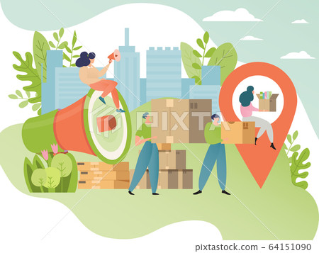 Moving concept vector illustration. People... - Stock Illustration ...