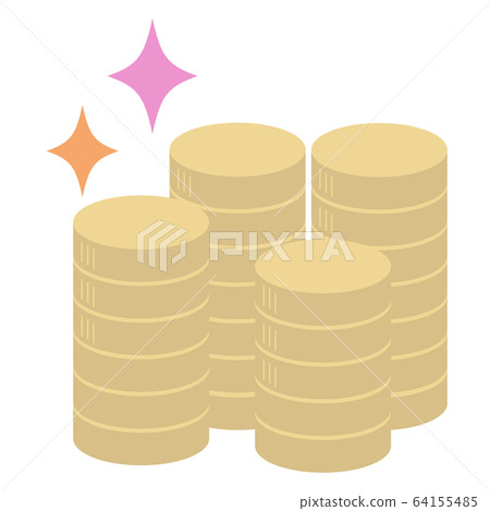 Illustration material of golden shining coin - Stock Illustration ...