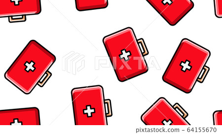 Seamless pattern texture of red medical - Stock Illustration [64155670 ...
