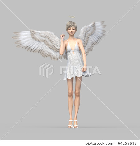 Beautiful leg angel perming 3DCG illustration... - Stock Illustration ...
