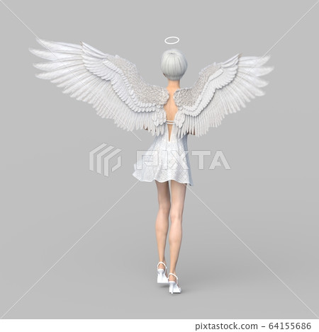 Beautiful leg angel perming 3DCG illustration... - Stock Illustration ...