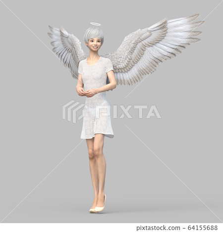 Beautiful leg angel perming 3DCG illustration... - Stock Illustration ...