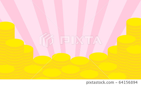 Pile of coins background / pink - Stock Illustration [64156894] - PIXTA