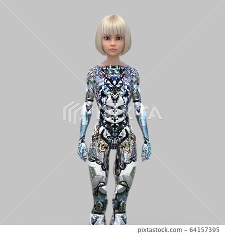 AI robot android perming3DCG illustration material - Stock Illustration ...