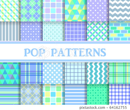 Pop seamless pattern blue - Stock Illustration [64162755] - PIXTA