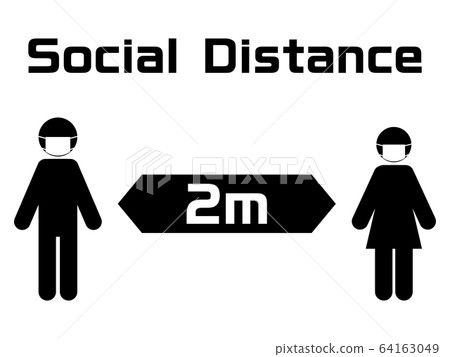 Social distance, social distance, pictogram, 2... - Stock Illustration ...
