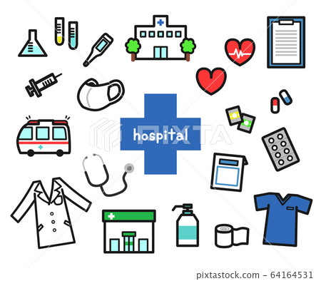 Medical hospital icon material set - Stock Illustration [64164531] - PIXTA