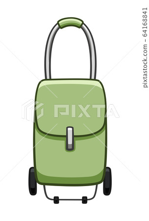 Green rolling bag for shopping and tourism... - Stock Illustration ...