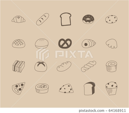 Set of hand drawn bread illustrations / cute /... - Stock Illustration ...