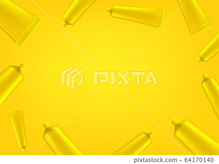 Yellow wallpaper with gold paint tubes. Social - Stock Illustration ...