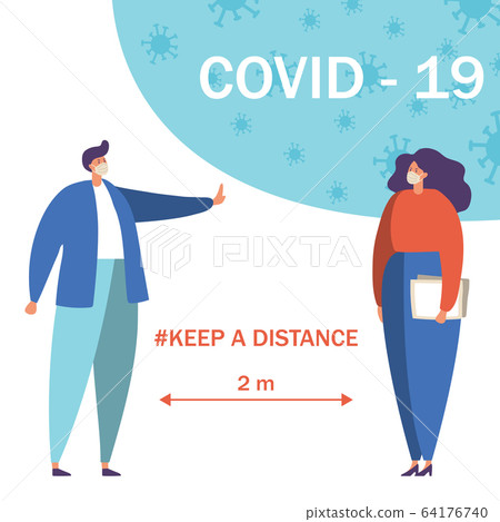 keep your distance, prevention during... - Stock Illustration [64176740 ...